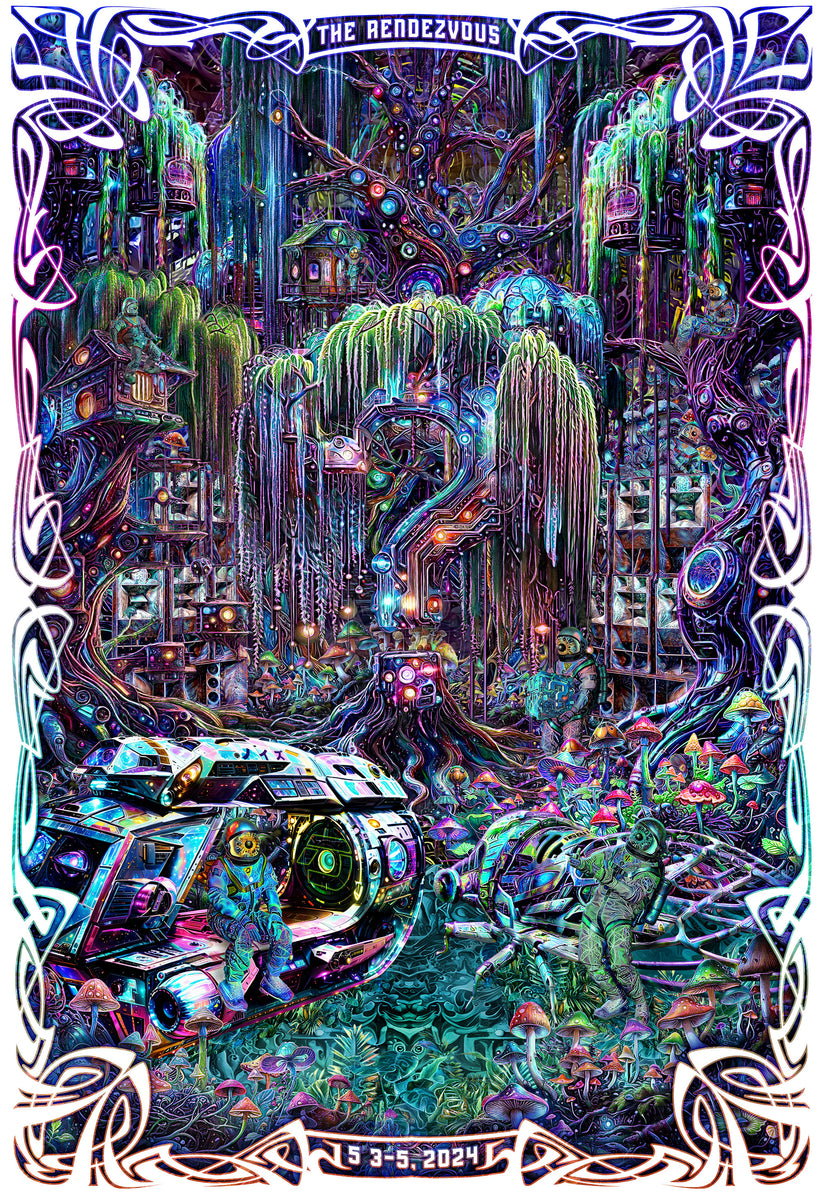 2024 Rendezvous Augmented Reality Print – Visionary Art by Dima Yastronaut