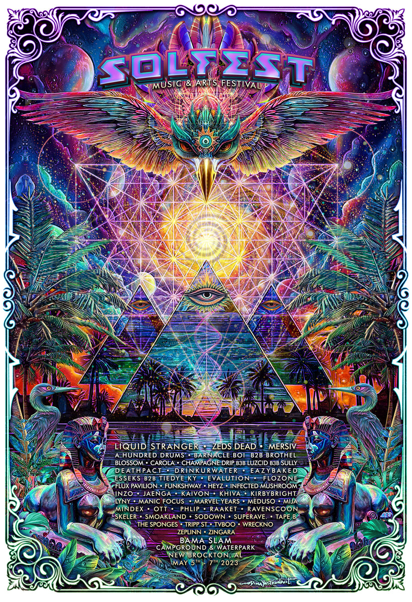 2023 Solfest Ltd. Ed. Artist Proof Print – Visionary Art by Dima Yastronaut