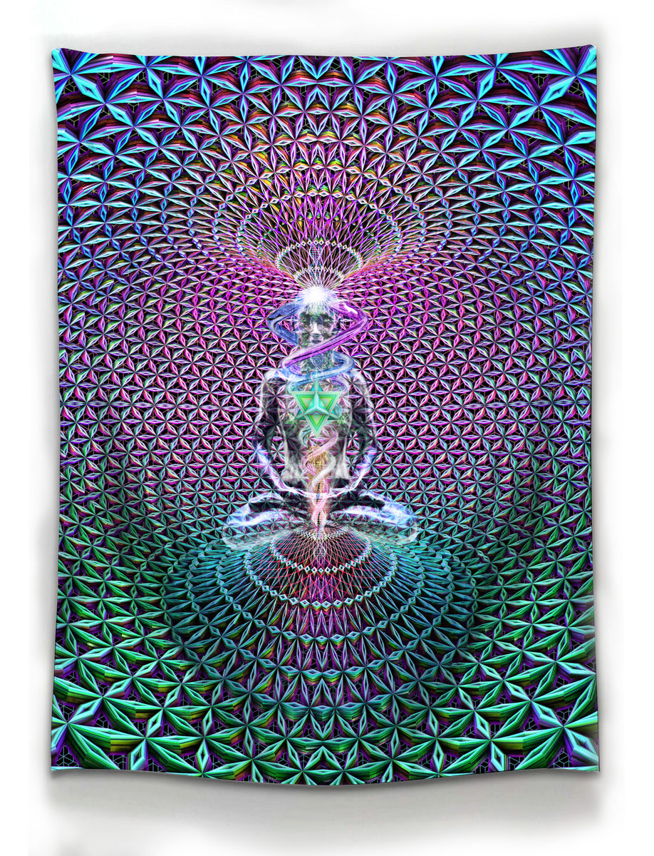 Vortex of Life Large Tapestry – Visionary Art by Dima Yastronaut